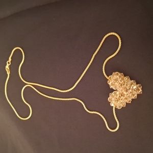 Jewelry | Swarovski Crystal Heart Charm Wluxury Chain 28k Gold Over ...